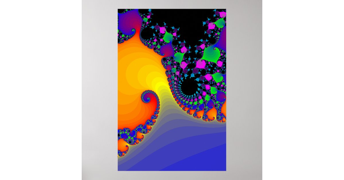 Poster: Fractal Spirals Poster | Zazzle