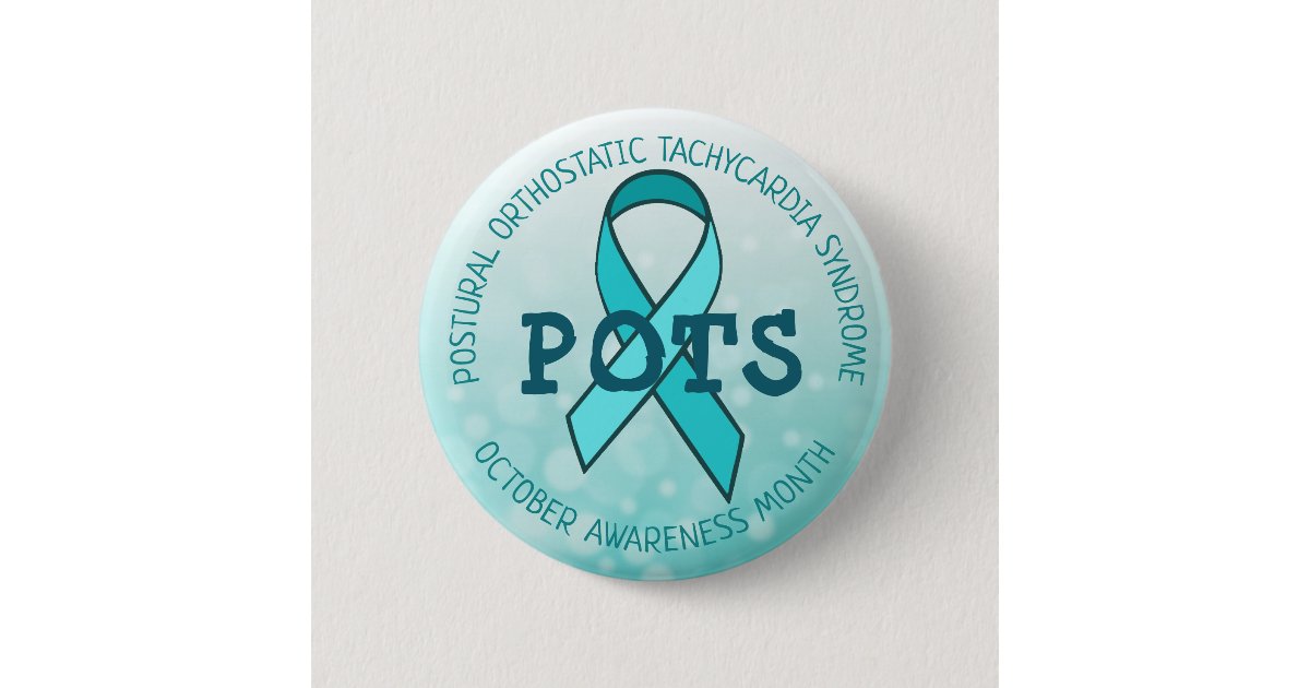 Pots Awareness Month Ribbon 6 Cm Round Badge | Zazzle