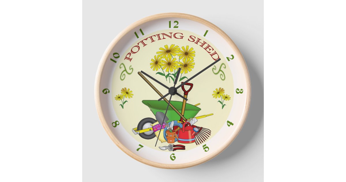 Potting Shed Clock | Zazzle