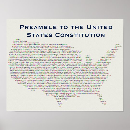 Preamble to the United States Constitution Poster | Zazzle.com.au