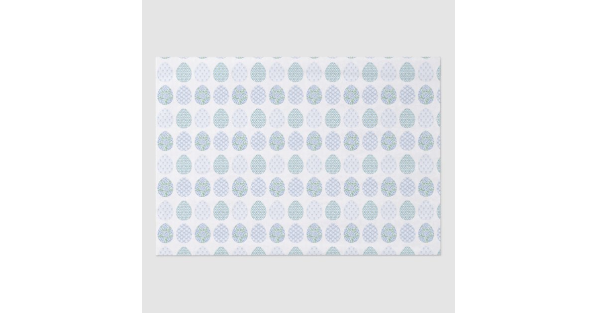 Preppy Easter Blue and Green Hydrangea Bow Trellis Tissue Paper | Zazzle