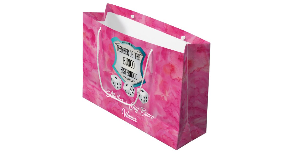 Pretty Pink Bunco Mothers Day Winner Large Gift Bag | Zazzle