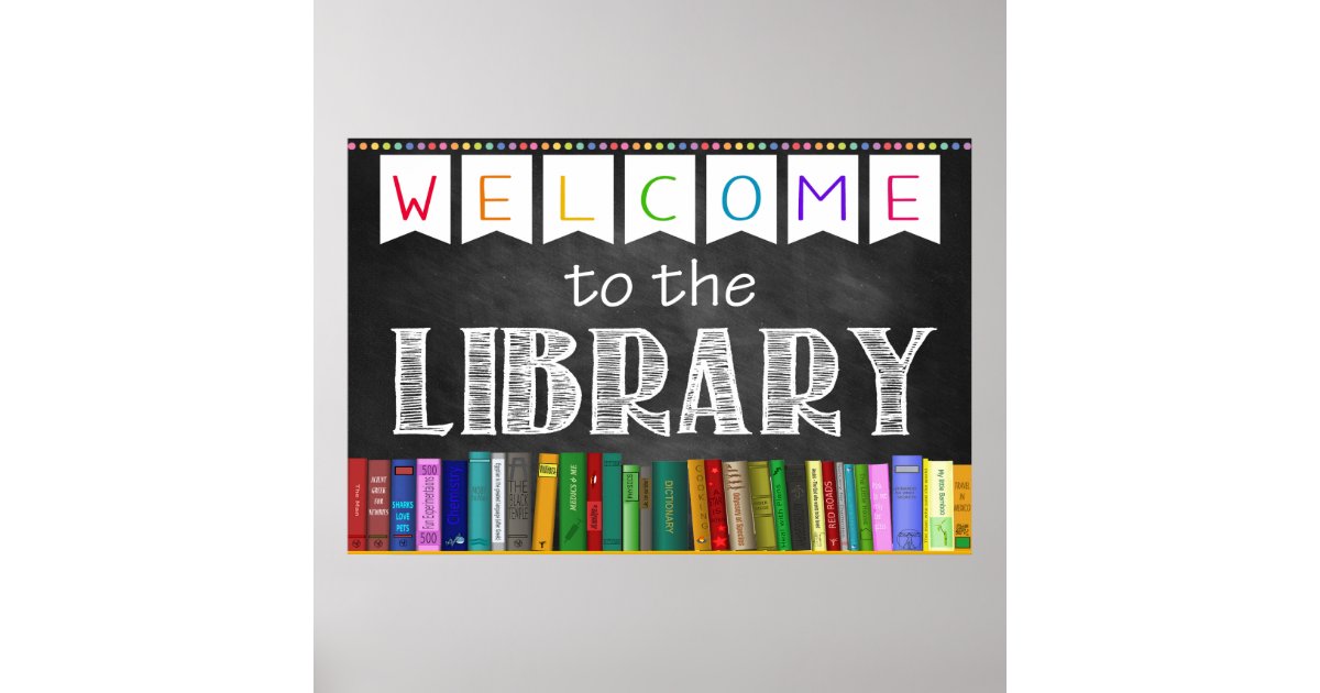 Printable Welcome Library School Sign | Zazzle