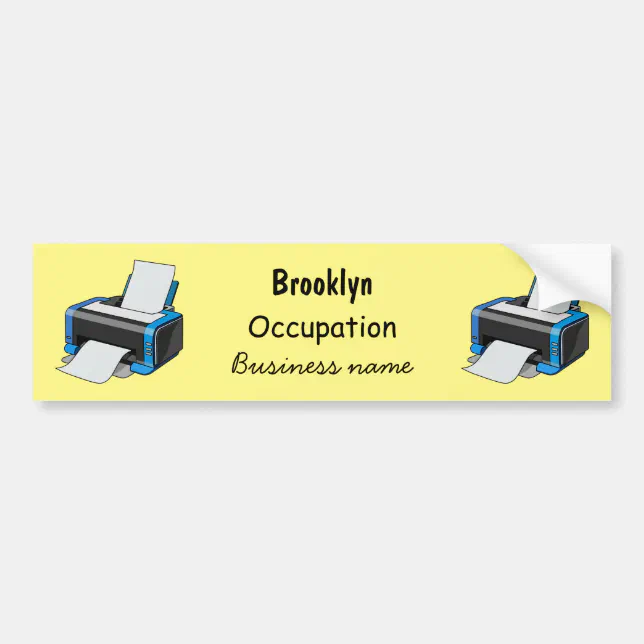 Printer cartoon illustration bumper sticker | Zazzle