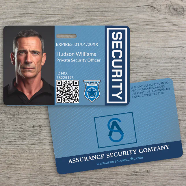 Private Security Officer Photo ID Badge | Zazzle