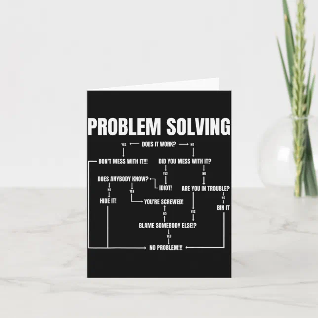 Problem Solving Chart Geek Nerd Computer Programme Card | Zazzle