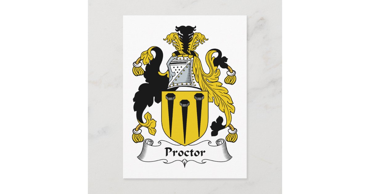 Proctor Family Crest Postcard | Zazzle