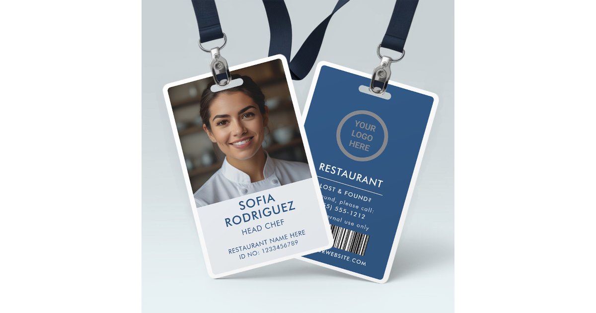 Professional Customisable Employee Identification ID Badge | Zazzle