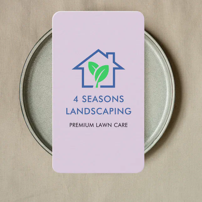 Professional Landscaping Lawn Care Logo Qr Code Business Card | Zazzle