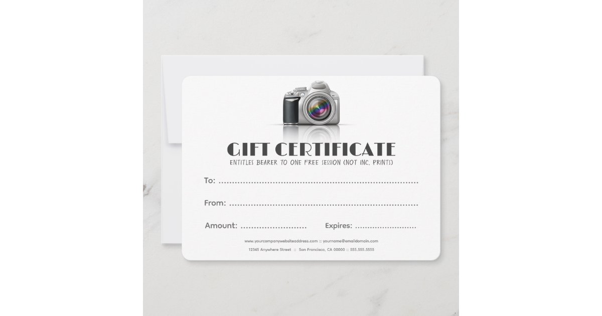 Professional Photographer DSLR Camera Certificate | Zazzle