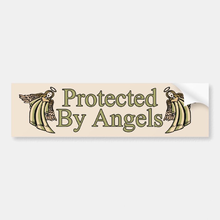 Protected By Angels Bumper Sticker | Zazzle.com.au