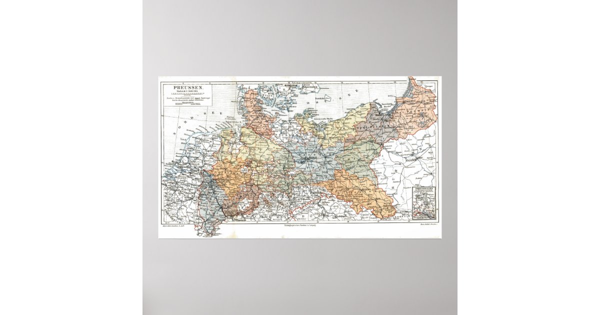 Prussia Map Poster | Zazzle