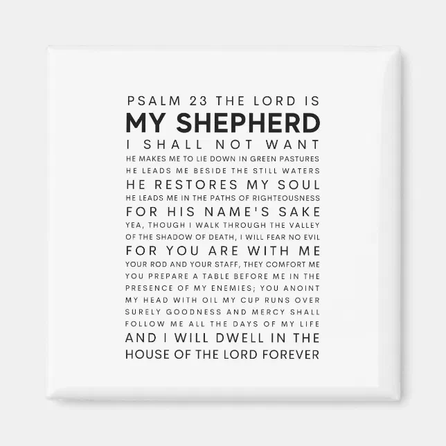 Psalm 23 The Lord is my Shepherd Magnet | Zazzle