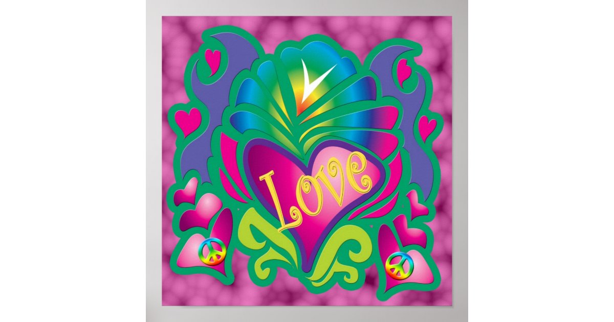 Psychedelic Love Poster | Zazzle