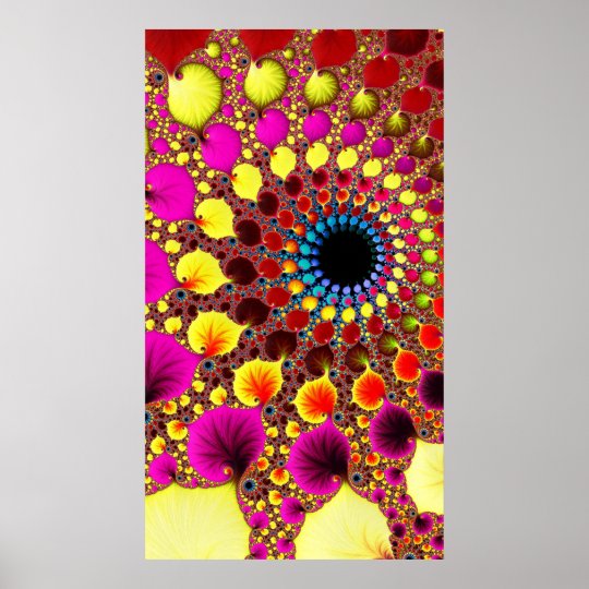 Psychedelic Rabbit Hole Fractal Abstract Art Poster | Zazzle.com.au