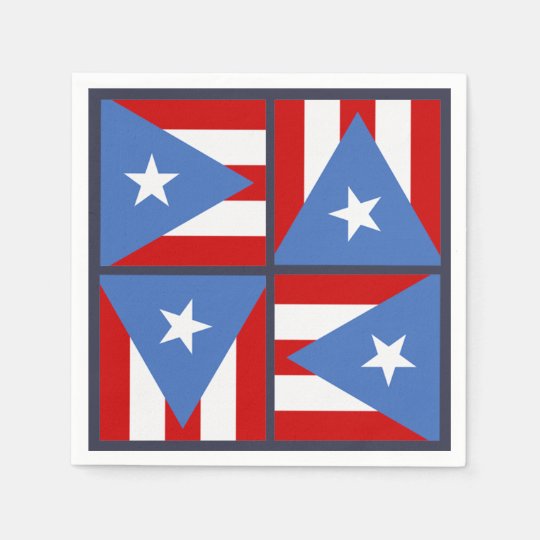 Puerto Rico Party Theme: Bold Flag Square Pattern Napkin | Zazzle.com.au