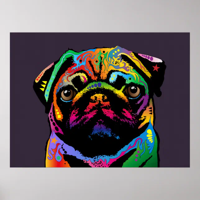 Pug Dog Poster | Zazzle