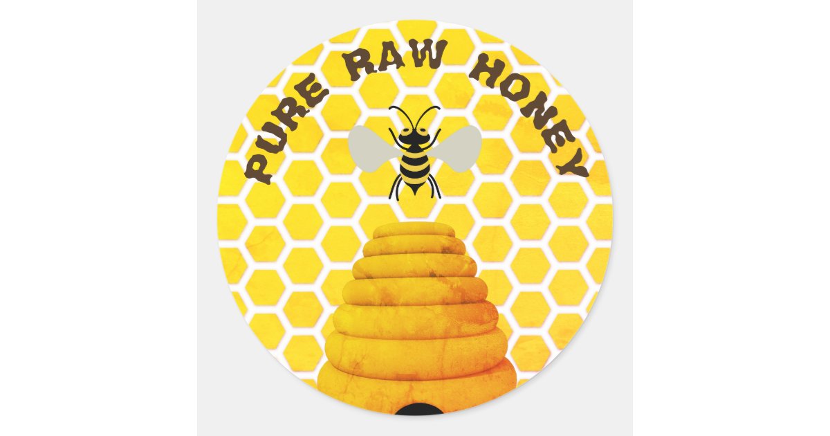 Pure Raw Honey Classic Round Sticker | Zazzle