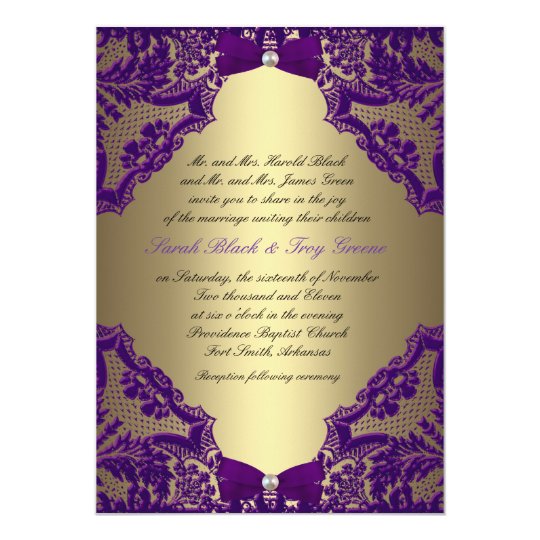 Purple and Gold Wedding Invitation | Zazzle.com.au