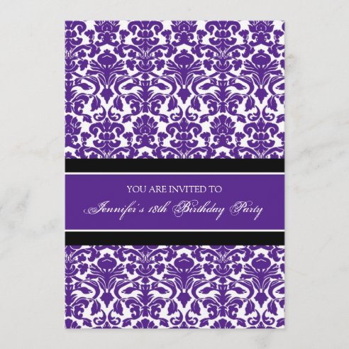 Purple 18th Birthday Invitations | Zazzle AU