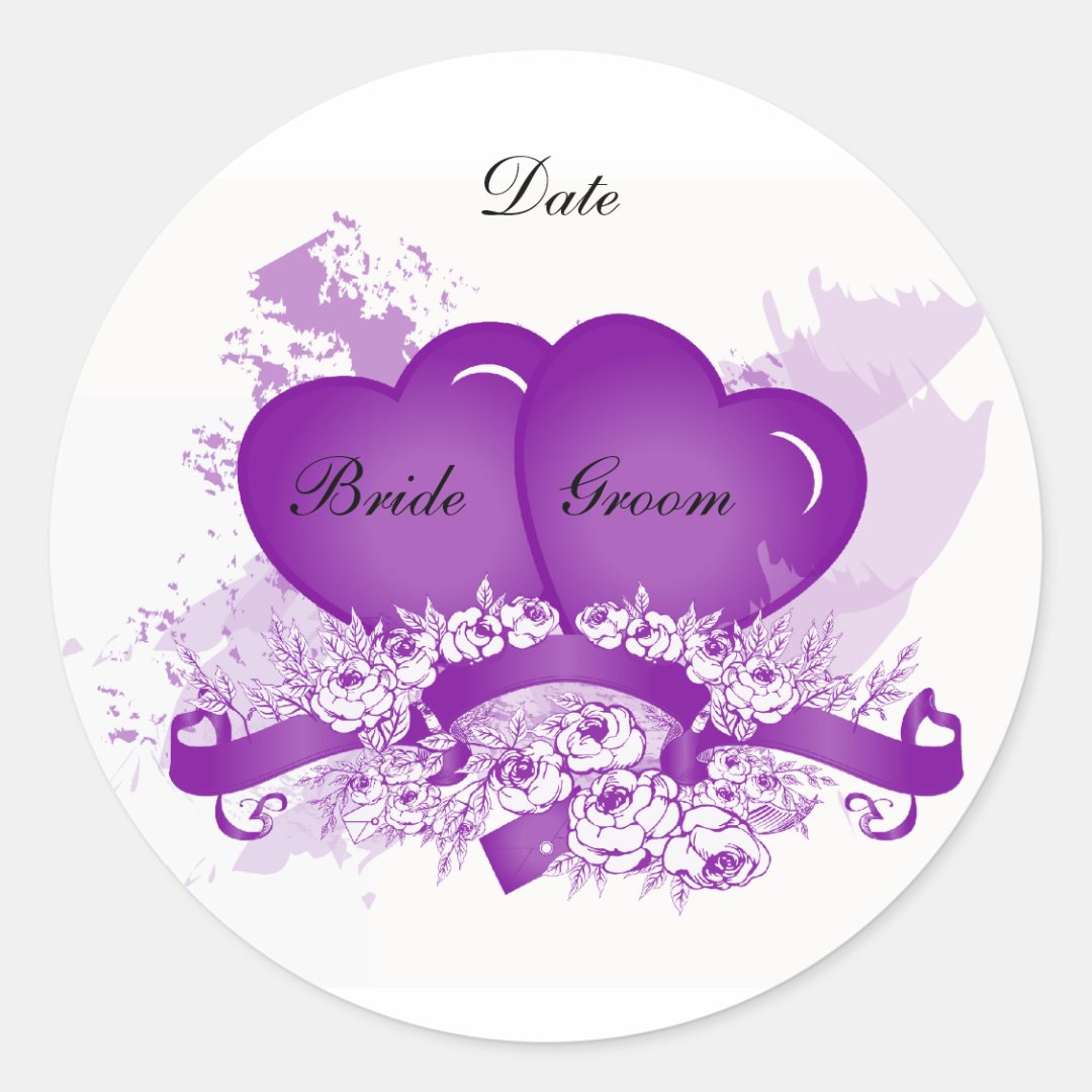 Purple Heart Envelope Seal Sticker Template | Zazzle