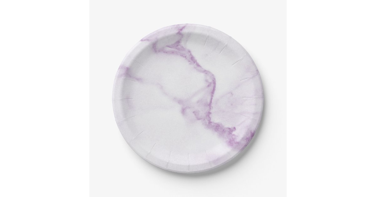 Purple Marble Paper Plate | Zazzle