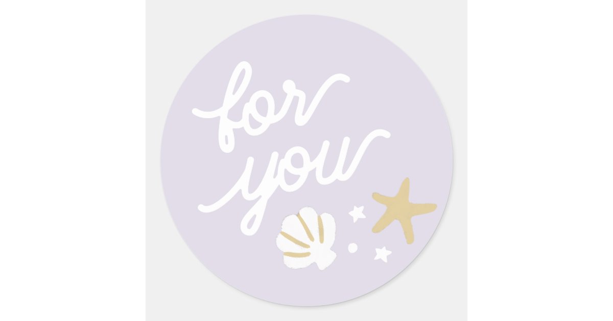 Purple Mermaid Party Seashells Personalised Favour Classic Round ...