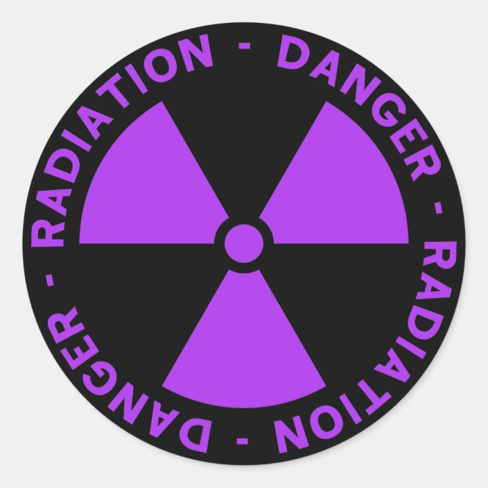 Purple Radiation Warning Sticker | Zazzle.com.au