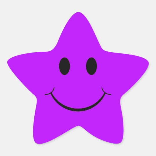Purple Smiley Star Stickers | Zazzle.com.au