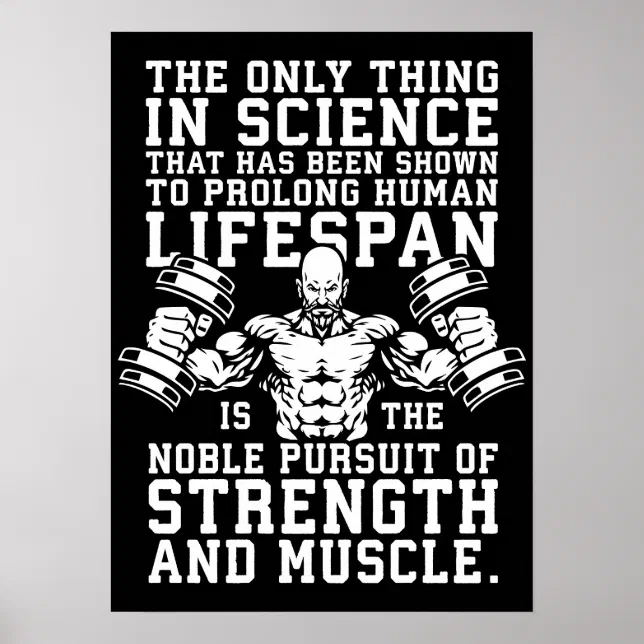 Pursuit Of Strength and Muscle - Old Man Workout Poster | Zazzle