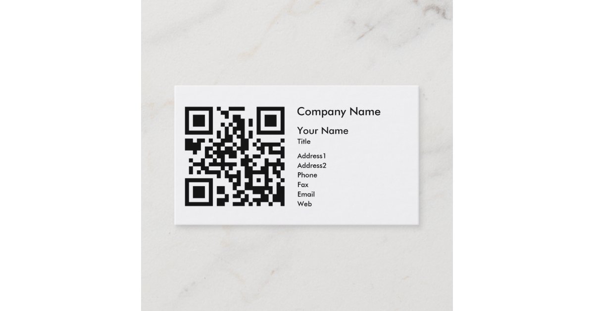 QR Code Business Card Template - Horizontal | Zazzle