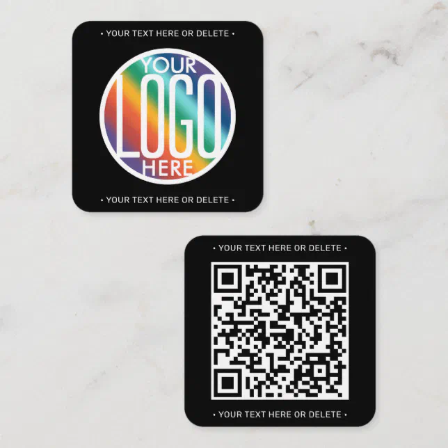QR Code Generator & Logo Modern Minimalist Black Square Business Card ...