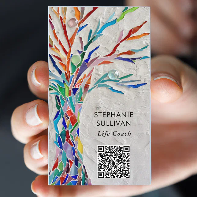 QR Code Life Coach Tree Of Life Business Card | Zazzle