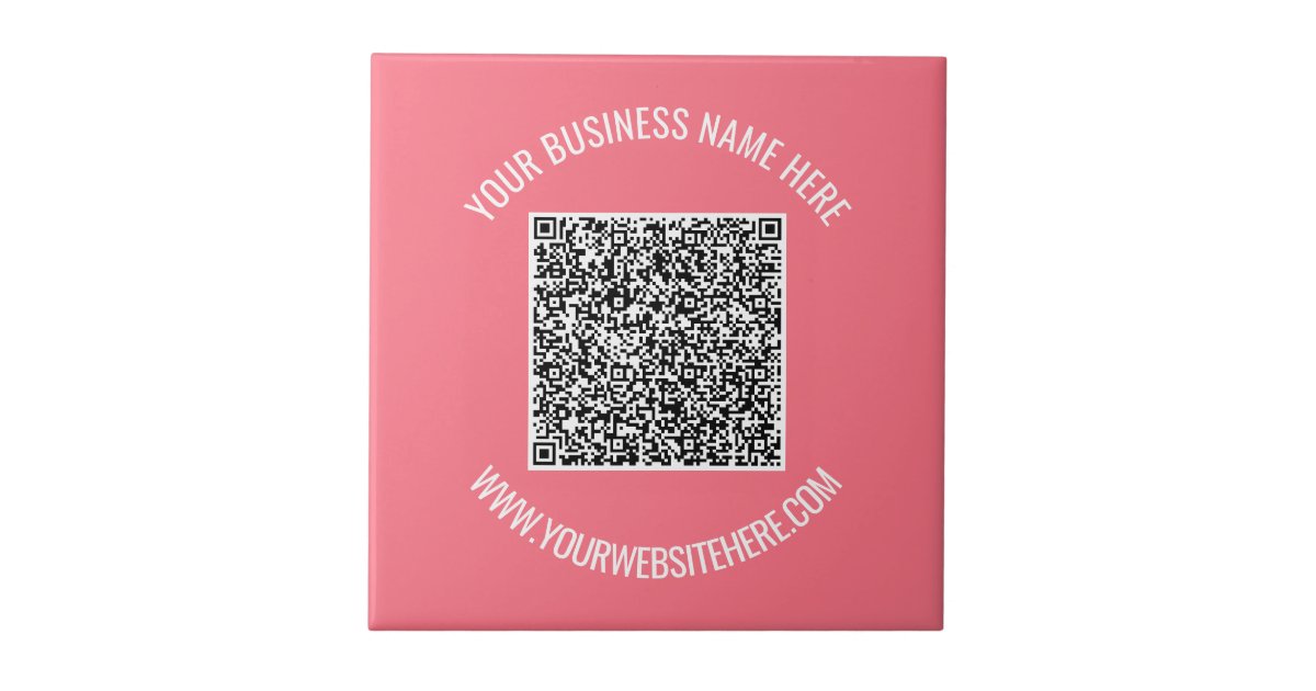 QR Code Text and Colours Professional Ceramic Tile | Zazzle