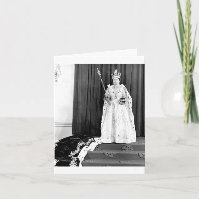 Queen Elizabeth II Wearing Her Coronation Card | Zazzle