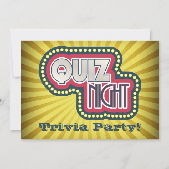 Quiz Night Trivia Party Invitation | Zazzle.com.au
