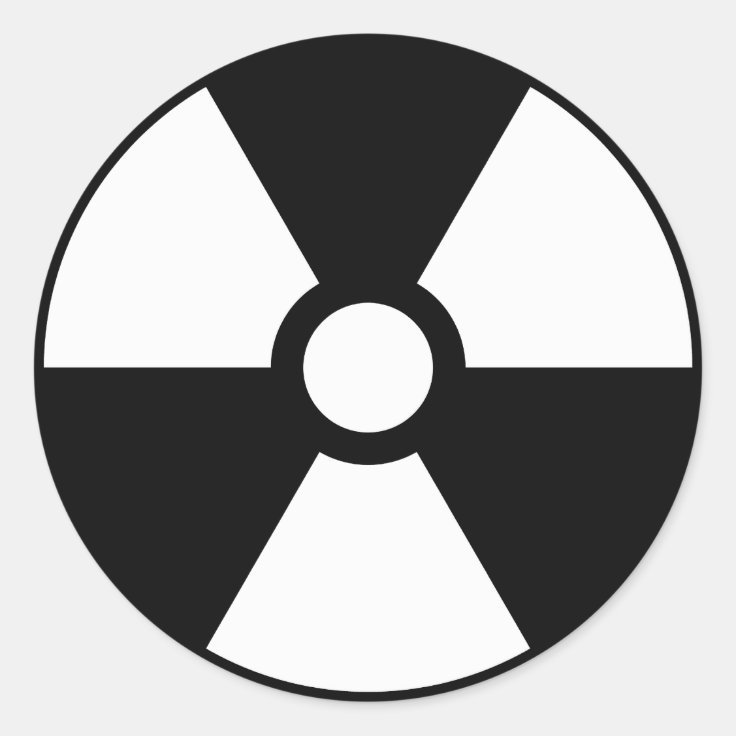 Radiation Trefoil Sign Symbol Warning Sign Symbol Classic Round Sticker ...