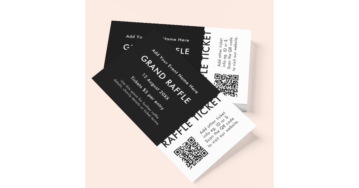 Raffle Ticket | QR Code Prize Draw Event Ticket | Zazzle