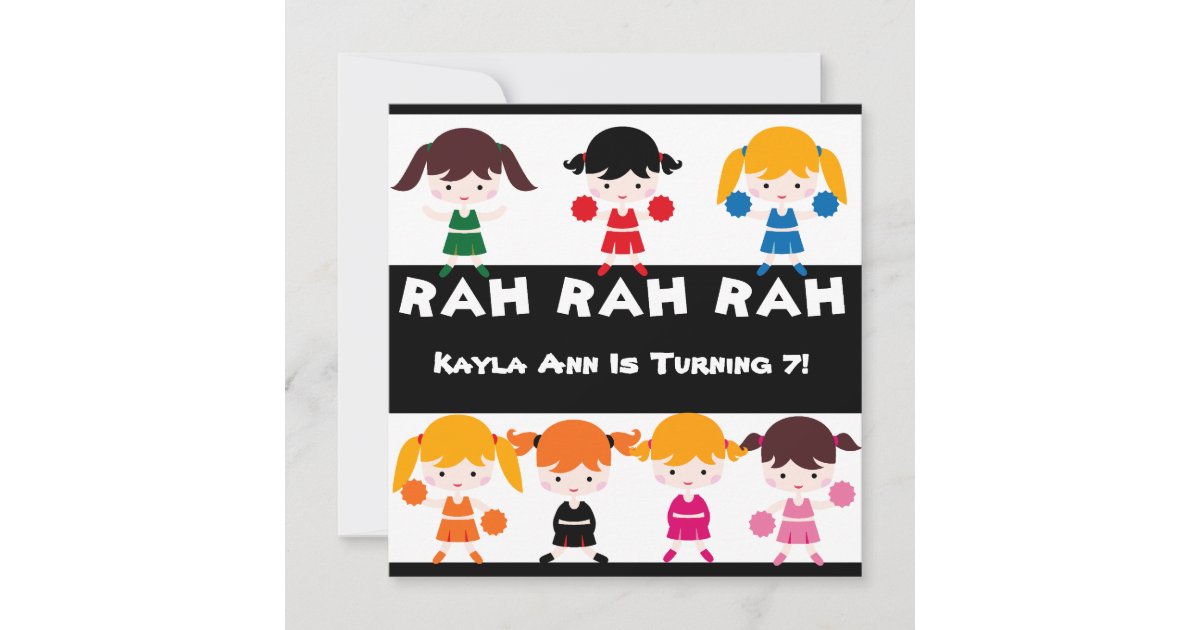 Rah Rah Rah Cheerleading Birthday Invitation | Zazzle