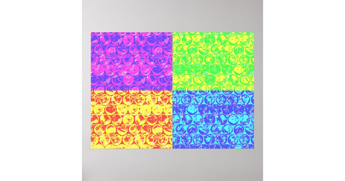 Rainbow bubble wrap pop art poster | Zazzle
