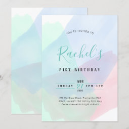 Rainbow invitation, watercolor birthday, art party invitation | Zazzle