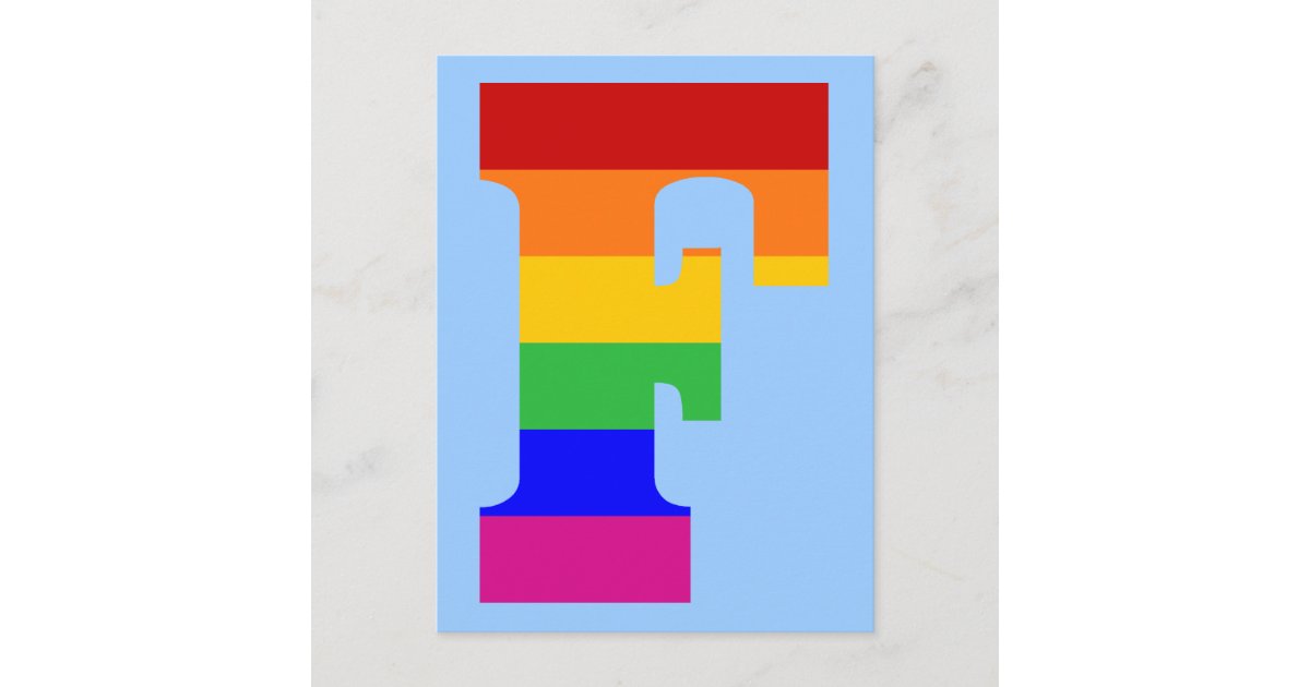 Rainbow Letter F Postcard | Zazzle