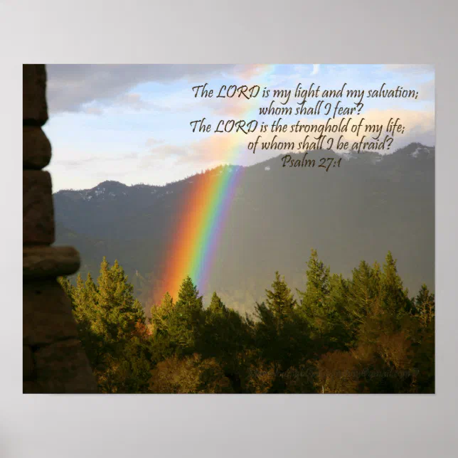 Rainbow Poster with Christian Bible Verse | Zazzle