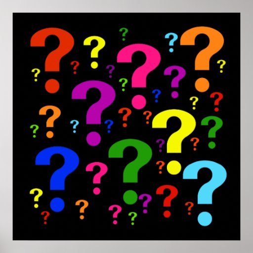 Rainbow Question Marks Posters | Zazzle