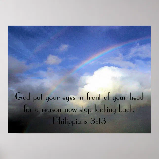 rainbow sky bible verse reminder poster | Zazzle