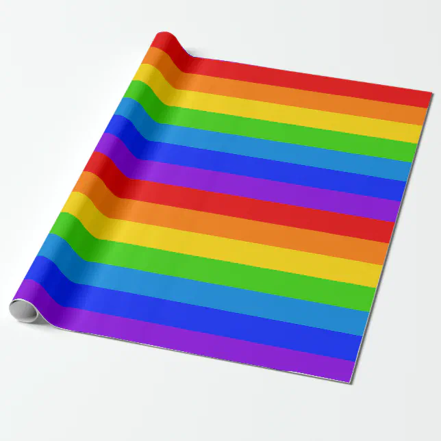 Rainbow Stripes 7 Colours Continuous Roll Seamless Wrapping Paper | Zazzle