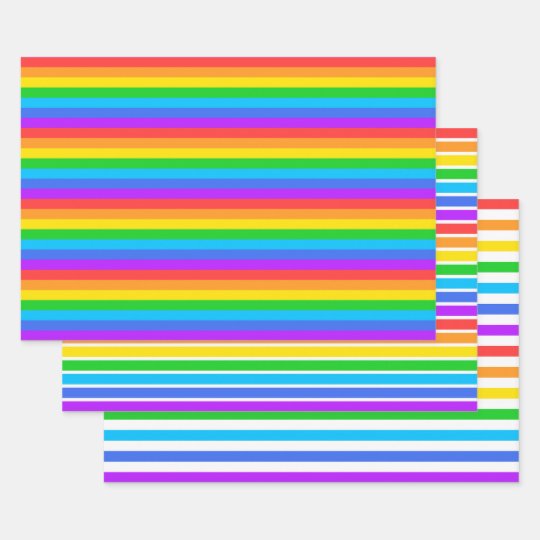 Rainbow Stripes Paper Sheets | Zazzle.com.au