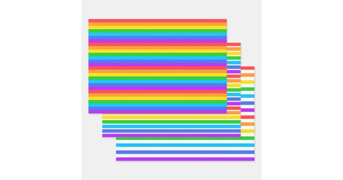 Rainbow Stripes Paper Sheets | Zazzle
