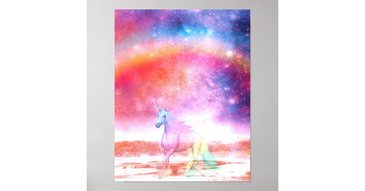 Rainbow unicorn poster | Zazzle