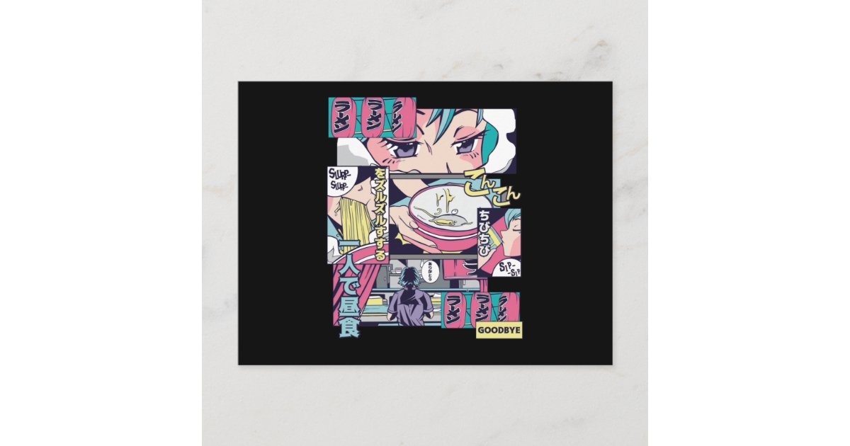 Ramen shop anime postcard | Zazzle